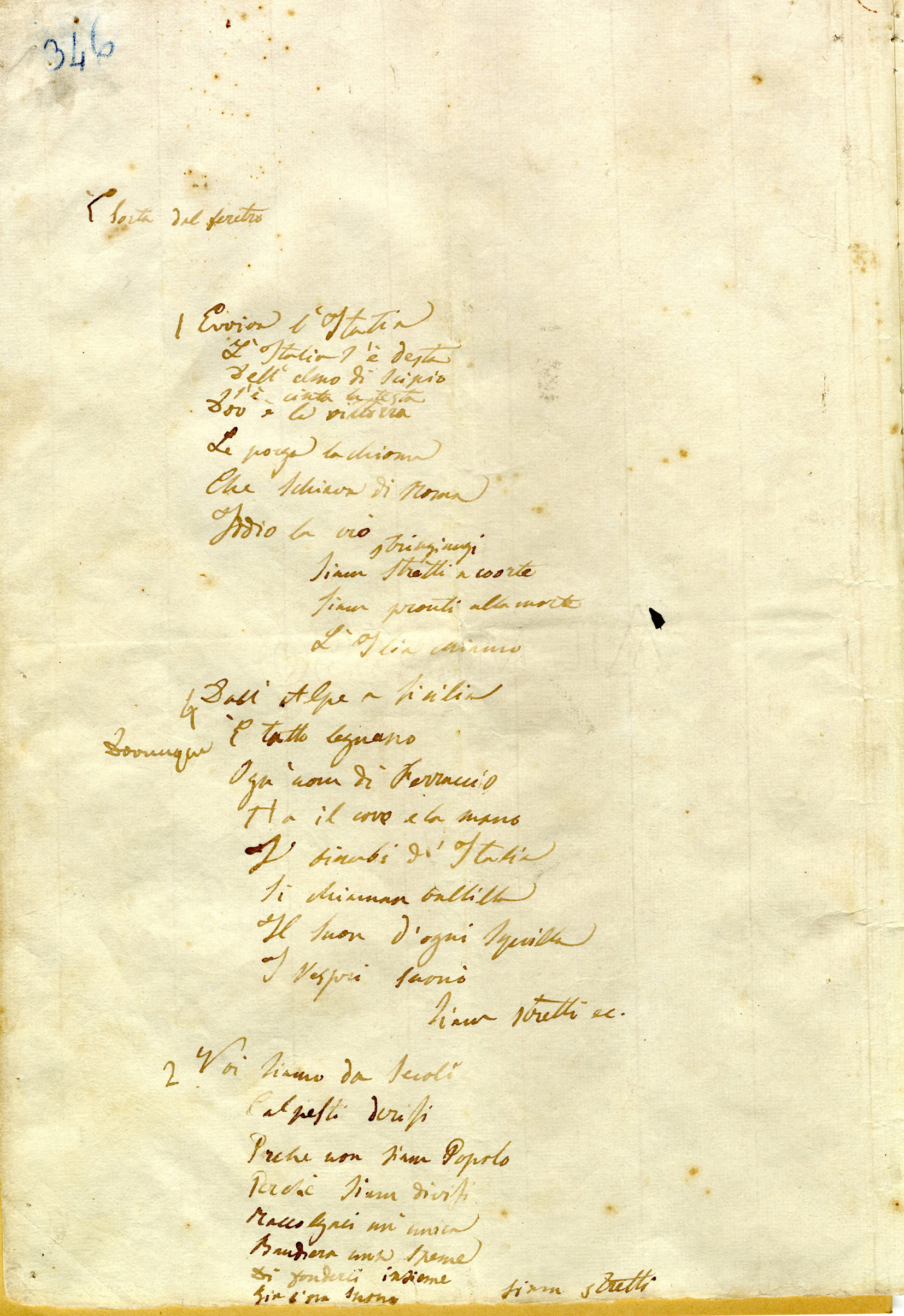 L'inno d'Italia, firmato da un Genovese